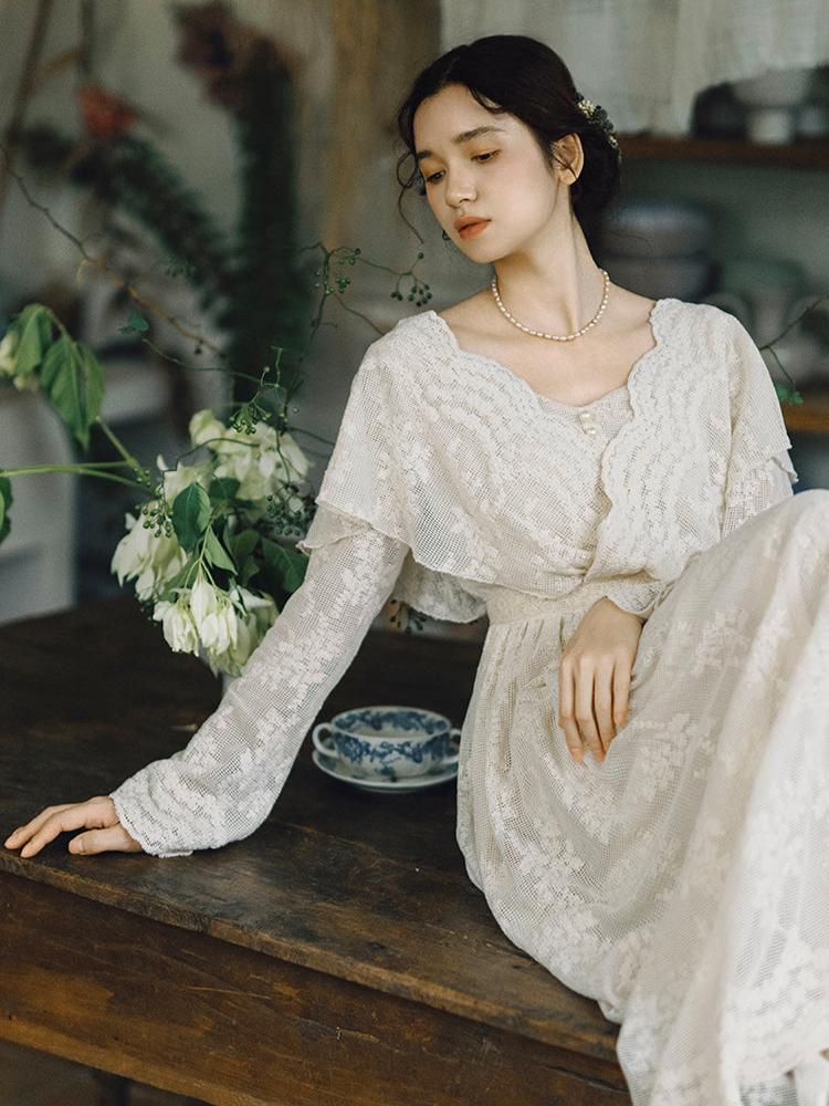 Royal Lace Embroidered Dress– The Cottagecore