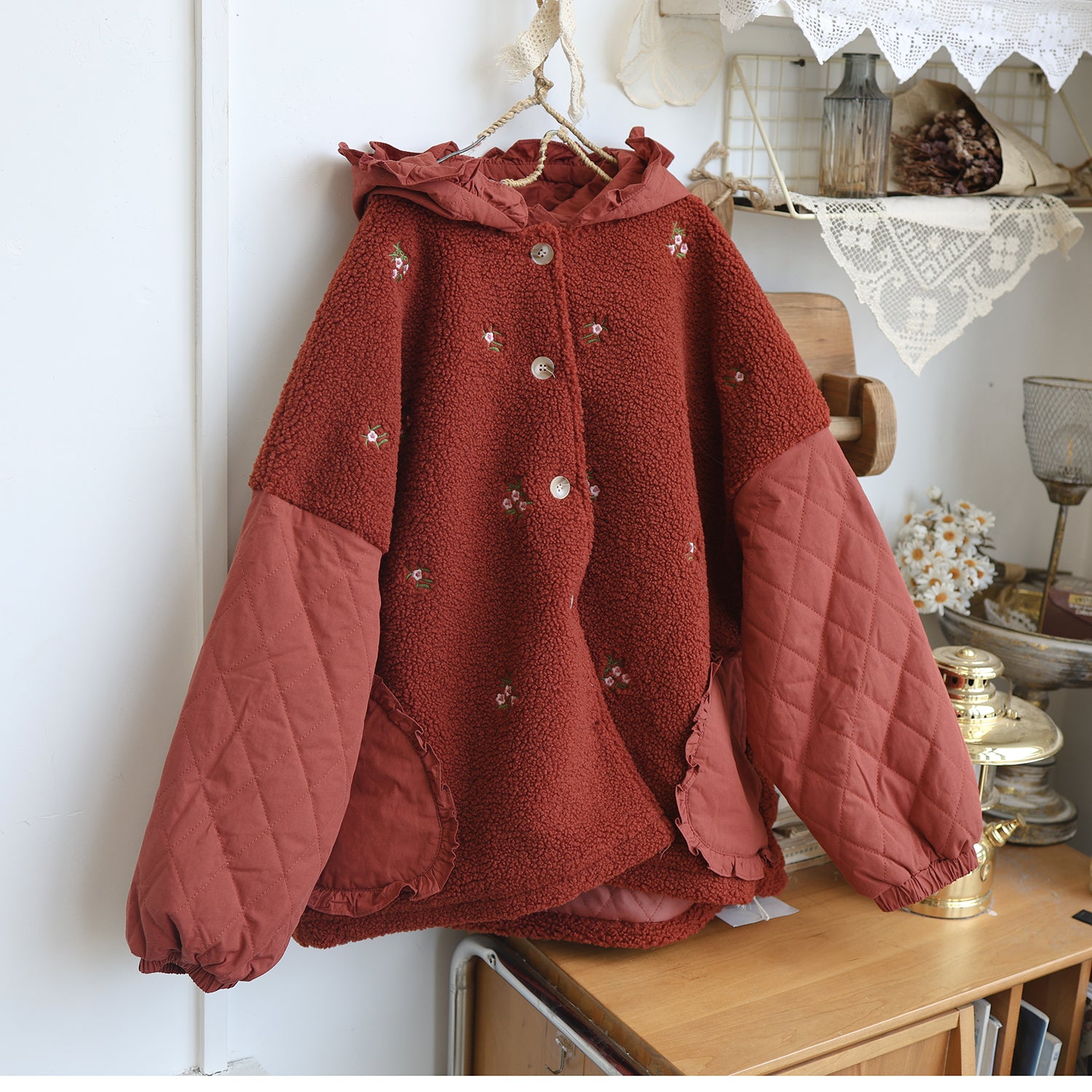 Fleece Quilted Hood Jacket– The Cottagecore