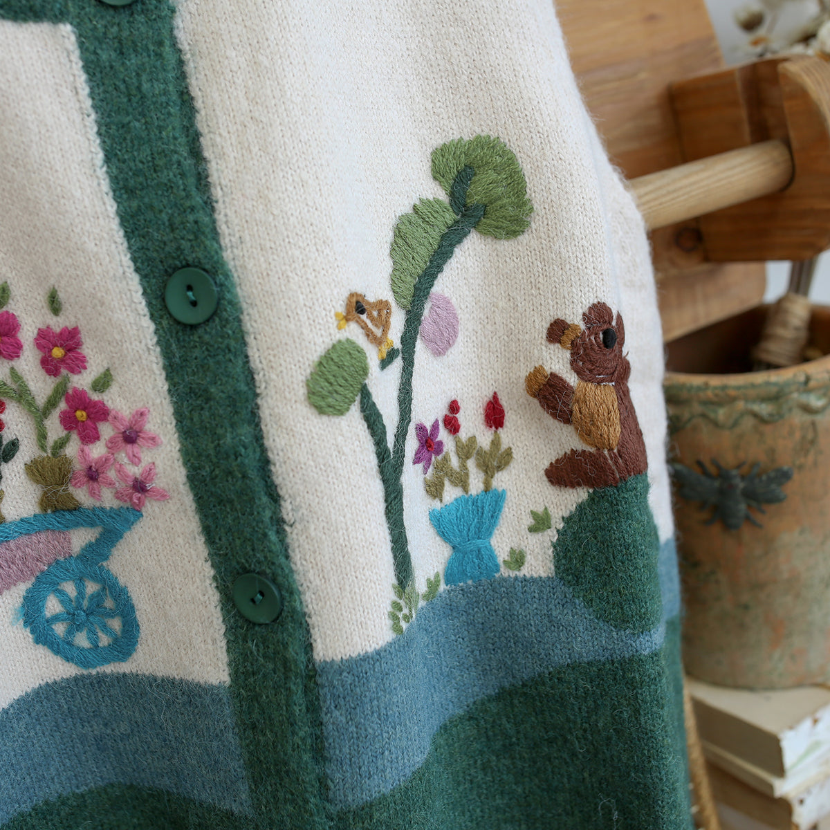 Goblin Cute Hand Embroidered Wool Vest– The Cottagecore