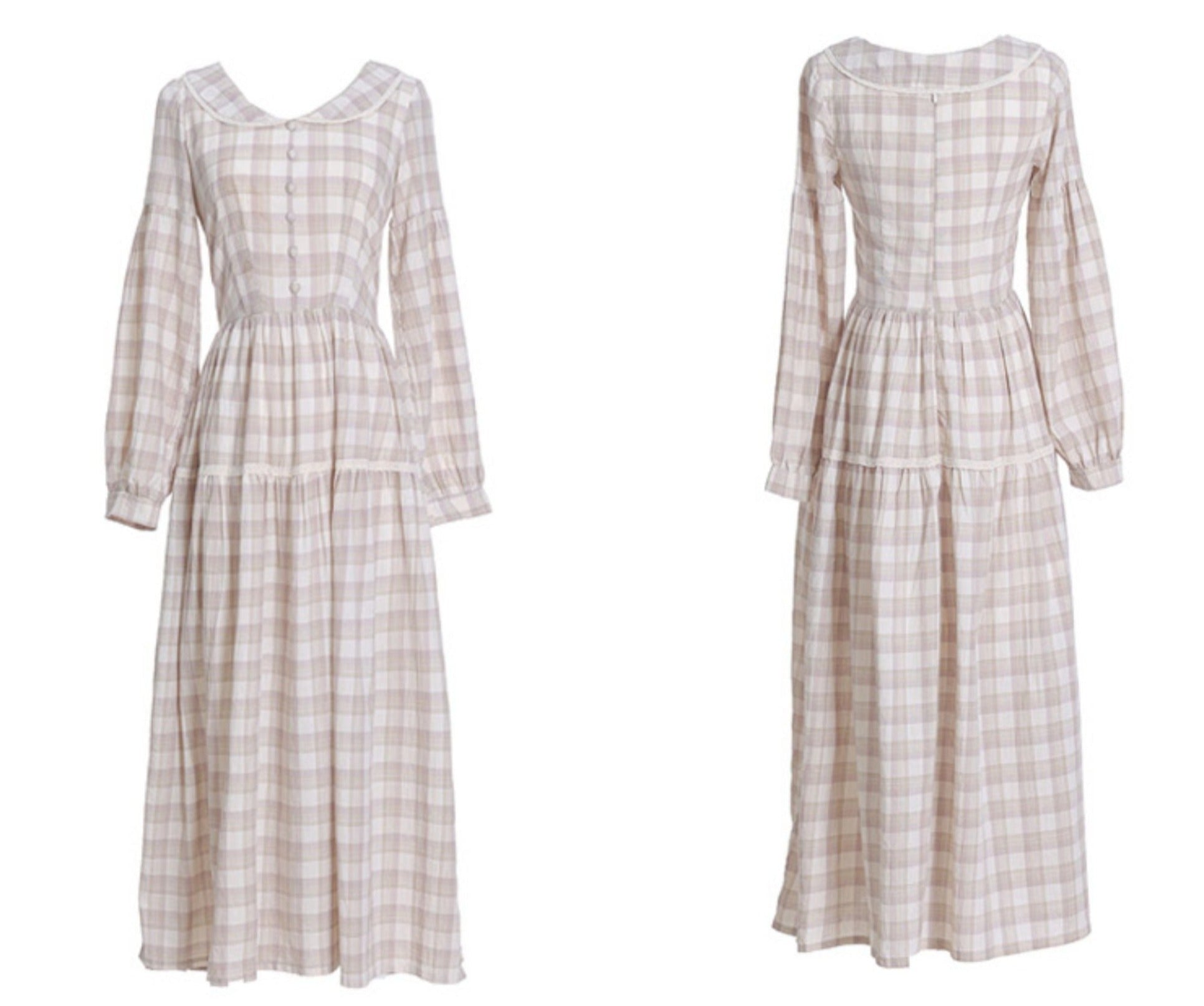 100% Cotton Plaid Dress– The Cottagecore