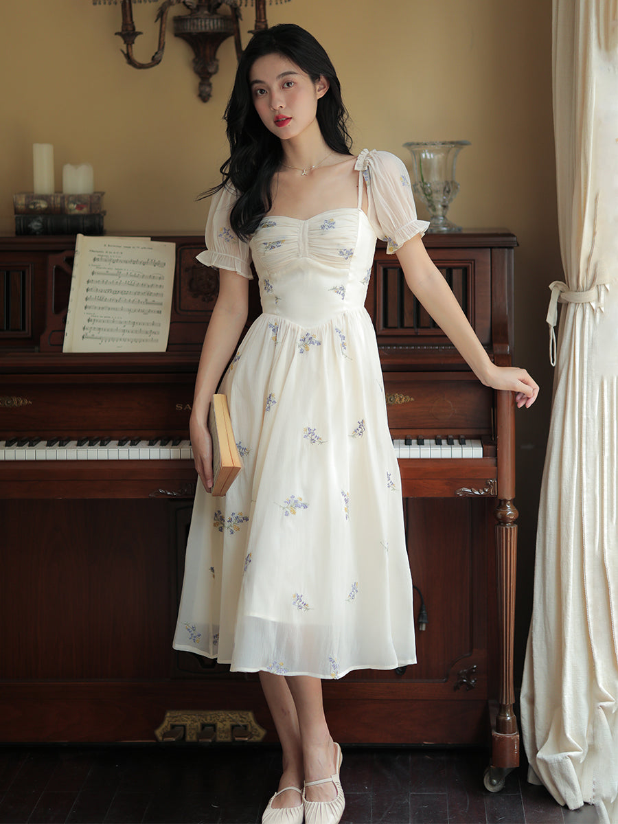 Cottagecore Embroidered High Waist Dress– The Cottagecore