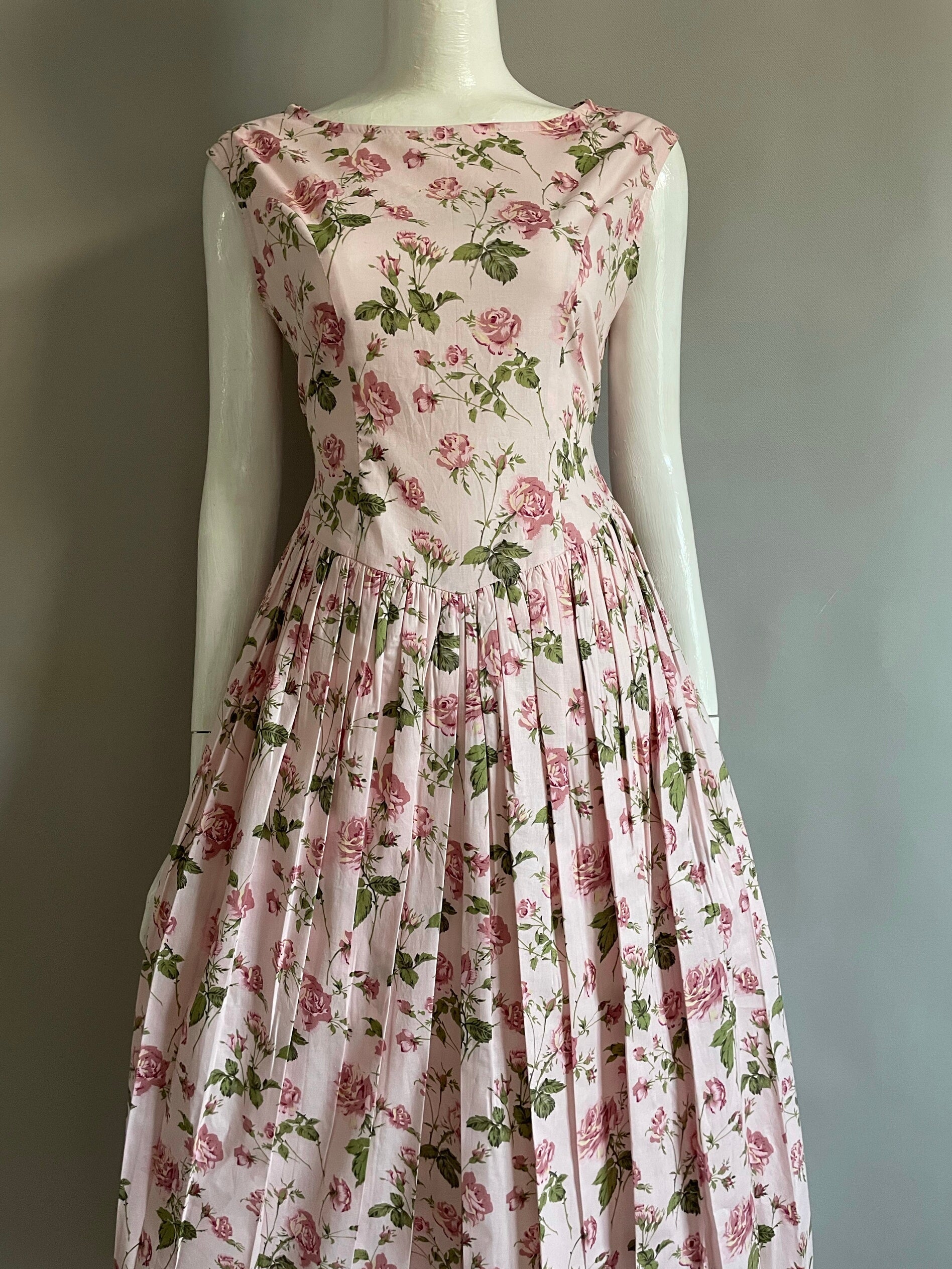 French Pink Rose Dress– The Cottagecore