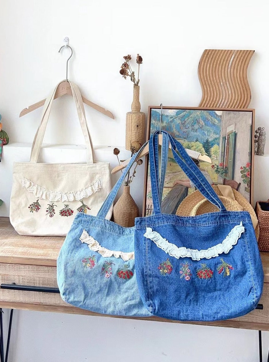 Handmade Denim Shoulder Bag– The Cottagecore