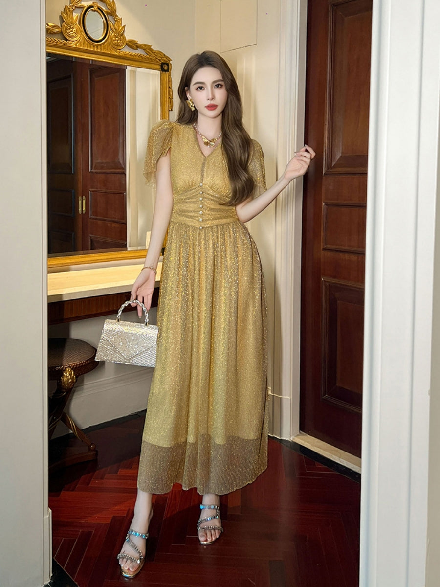 Golden Tulle Dress– The Cottagecore