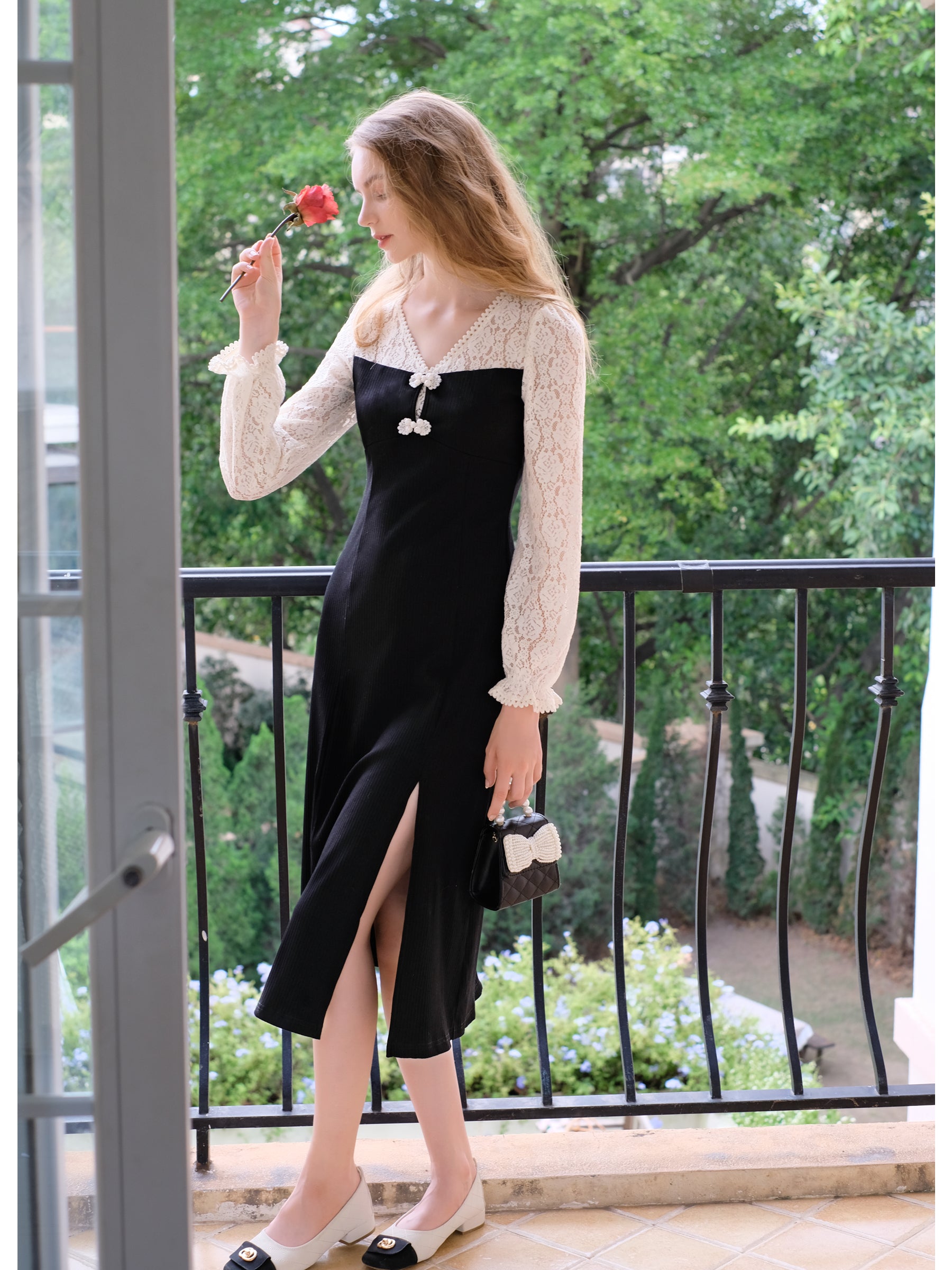 Elegant Lace Patchwork Dress– The Cottagecore