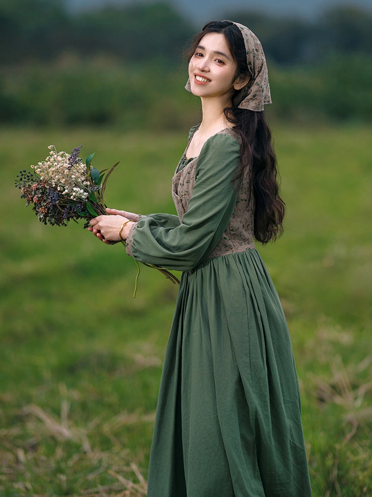 Prairie Vibe Countryside Dress (kerchief included)– The Cottagecore