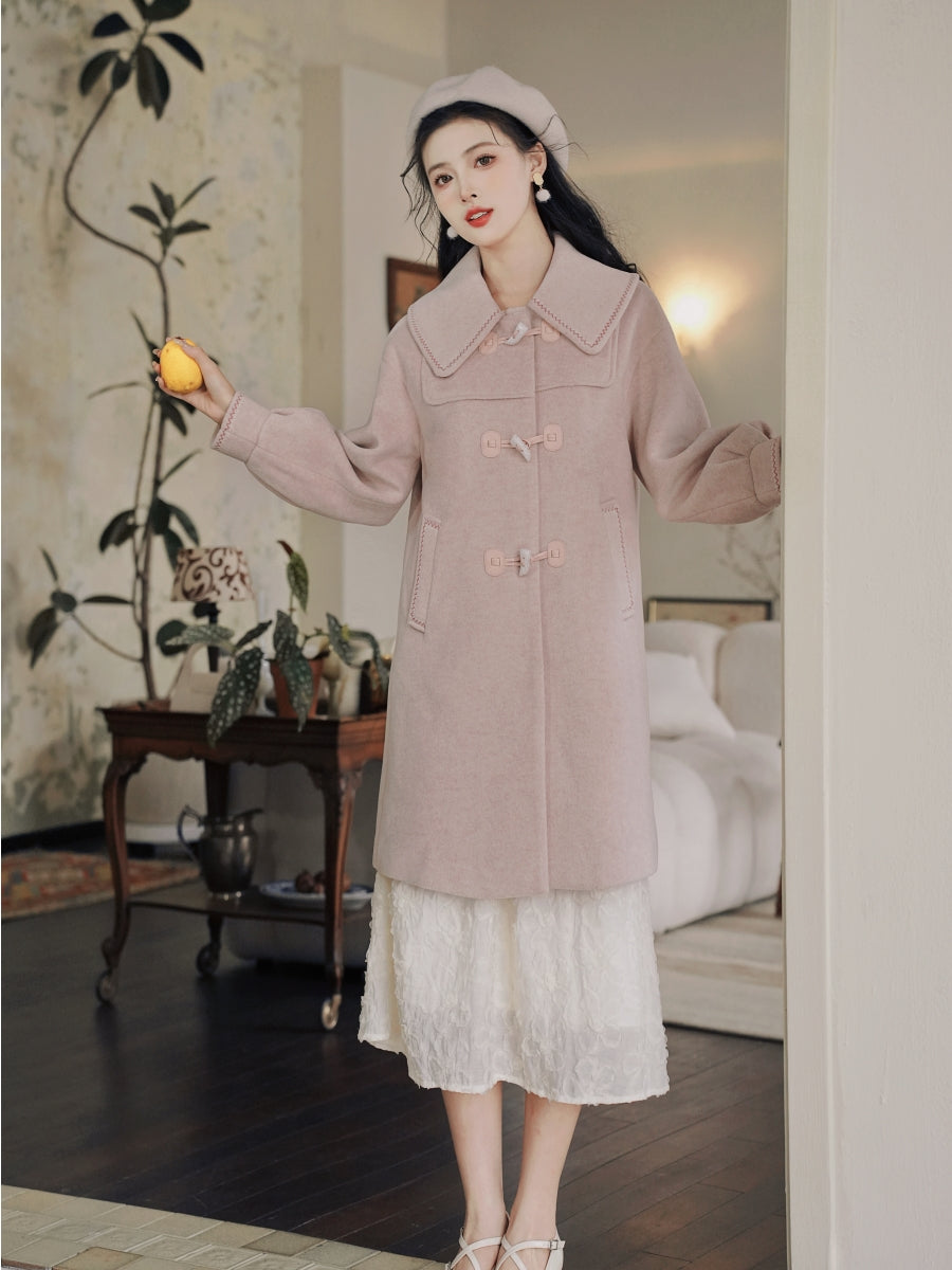 Pink Toggled Buttons Coat– The Cottagecore
