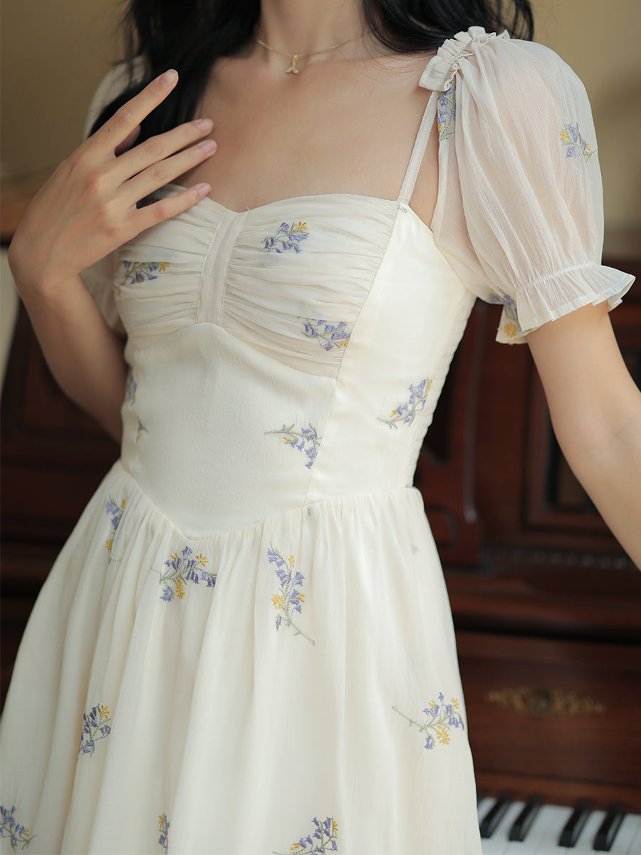 Cottagecore Embroidered High Waist Dress– The Cottagecore