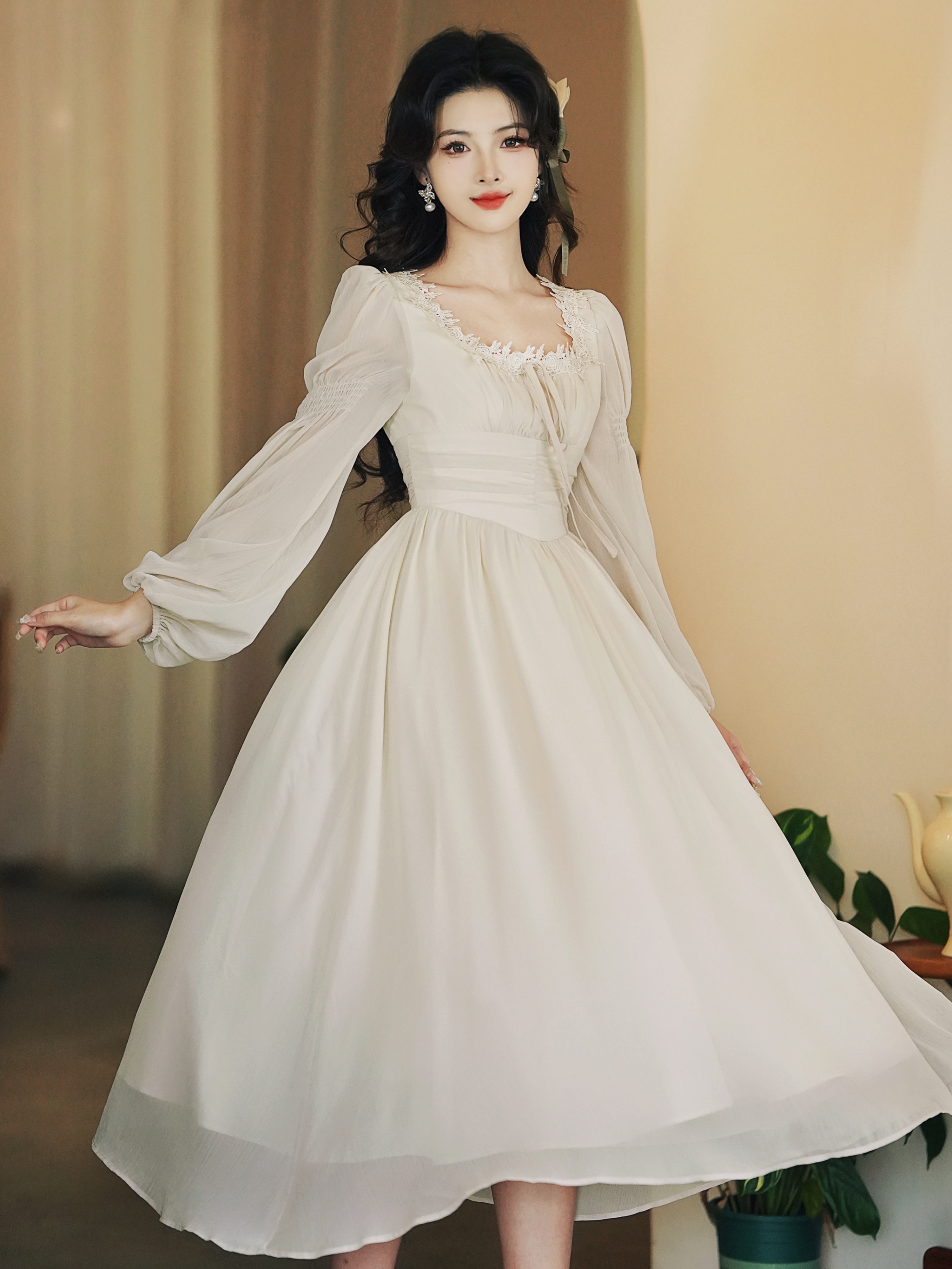 Royalcore Square Neck Dress– The Cottagecore