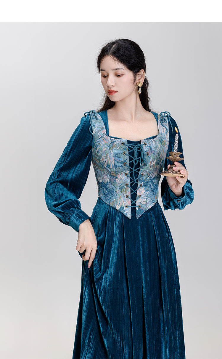 Vintage Velvet Dress + Painting Corset– The Cottagecore