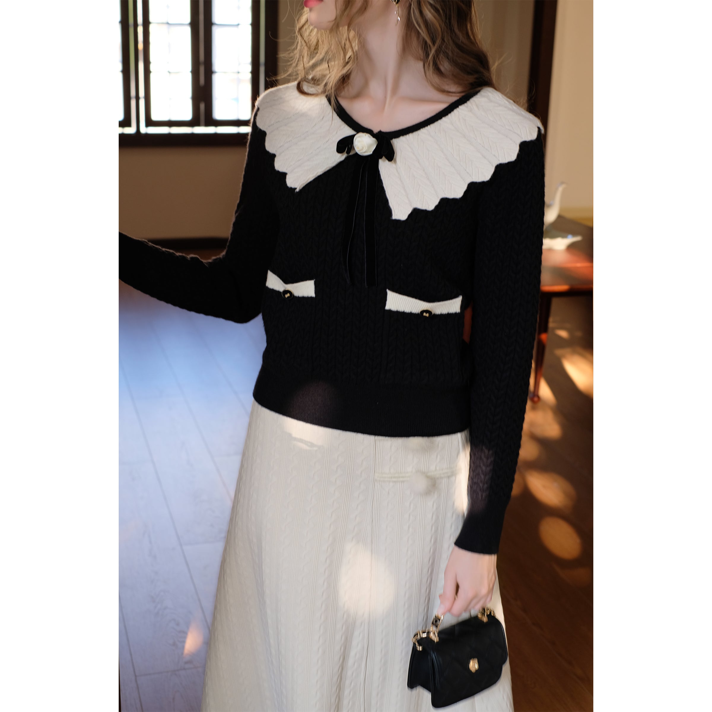 Lapel Bow Sweater– The Cottagecore
