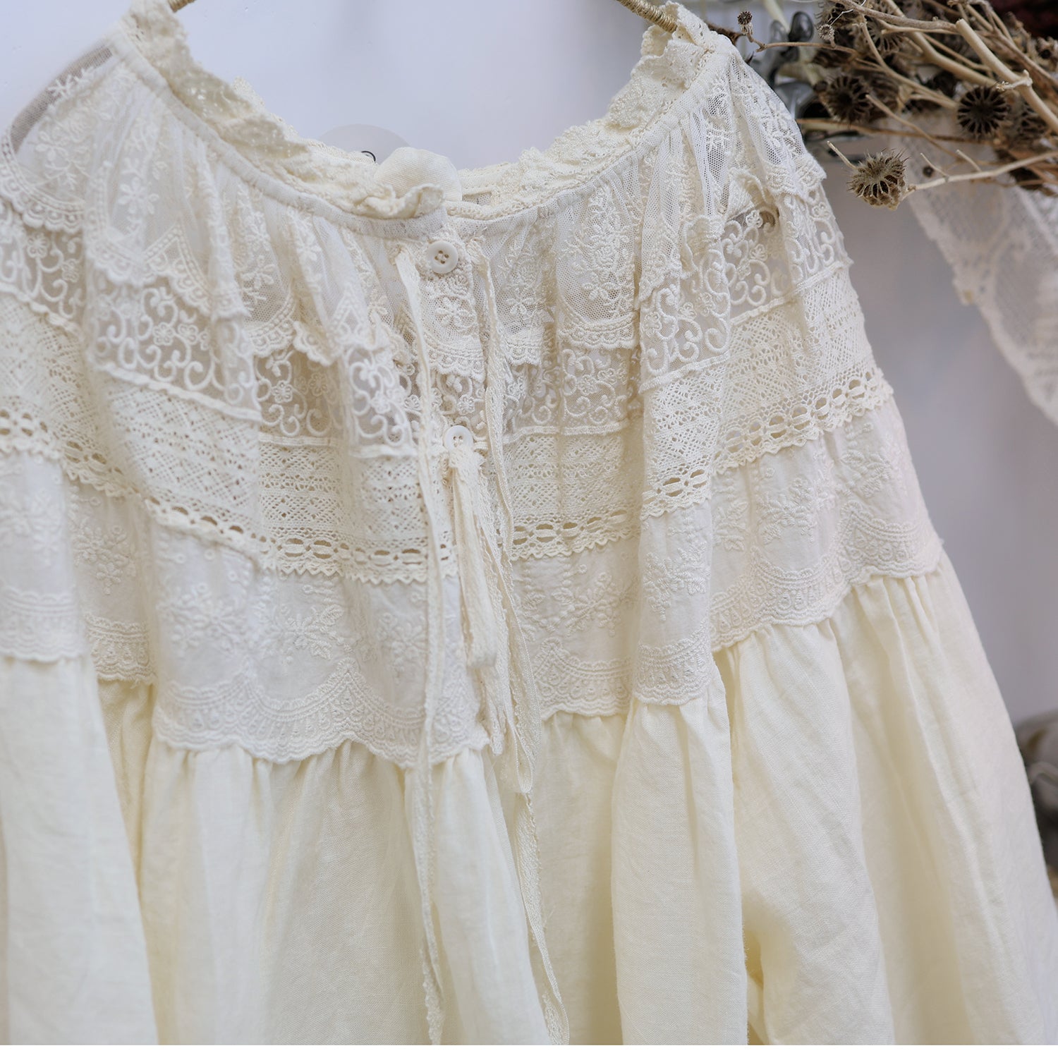 Lace Patchwork Linen Shirt– The Cottagecore