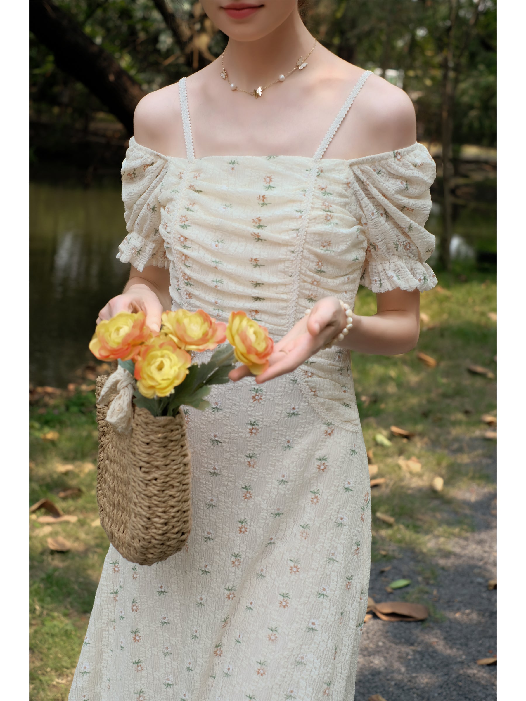 Cottagecore Pleated 2 Way Dress– The Cottagecore