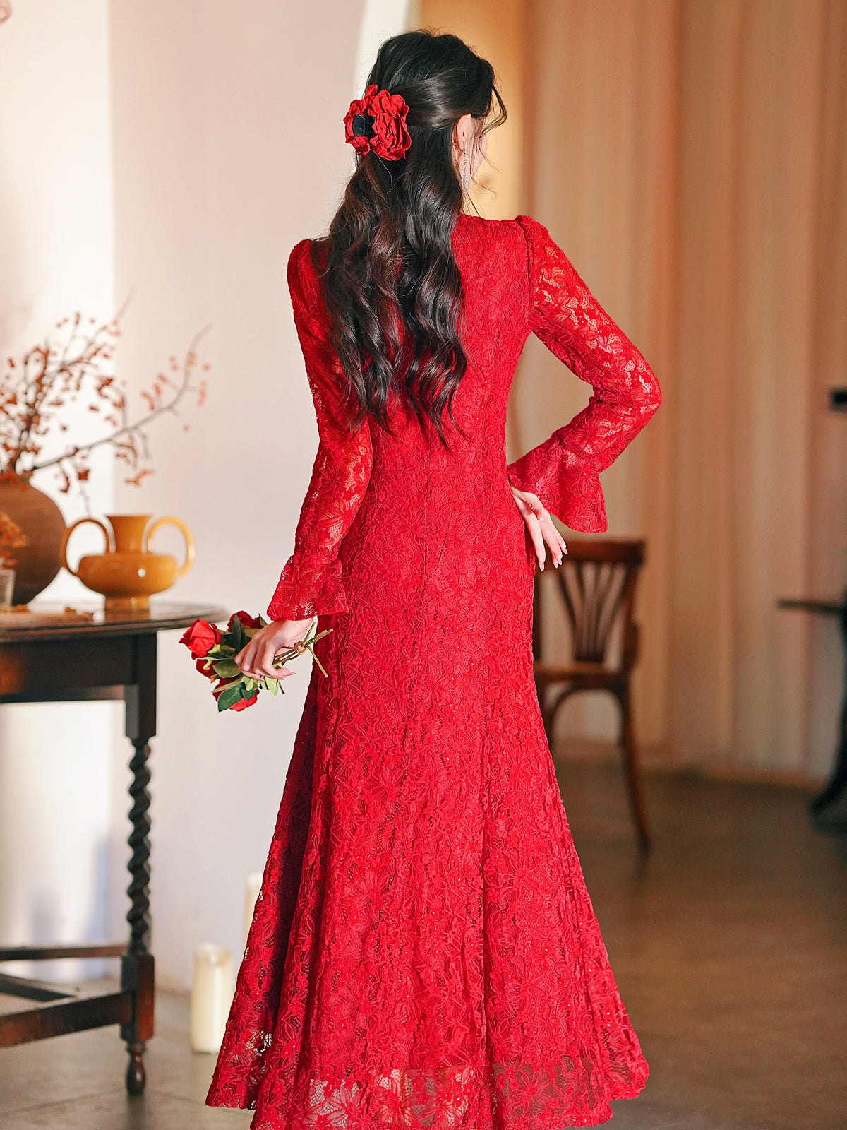 Red Lace Dress– The Cottagecore