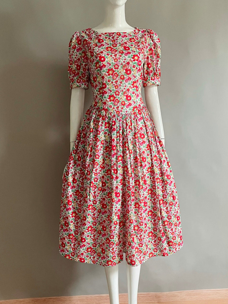 Vintage Floral Puffy Dress– The Cottagecore