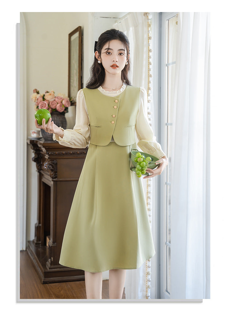 Vintage Academia Fake 2pcs Dress– The Cottagecore