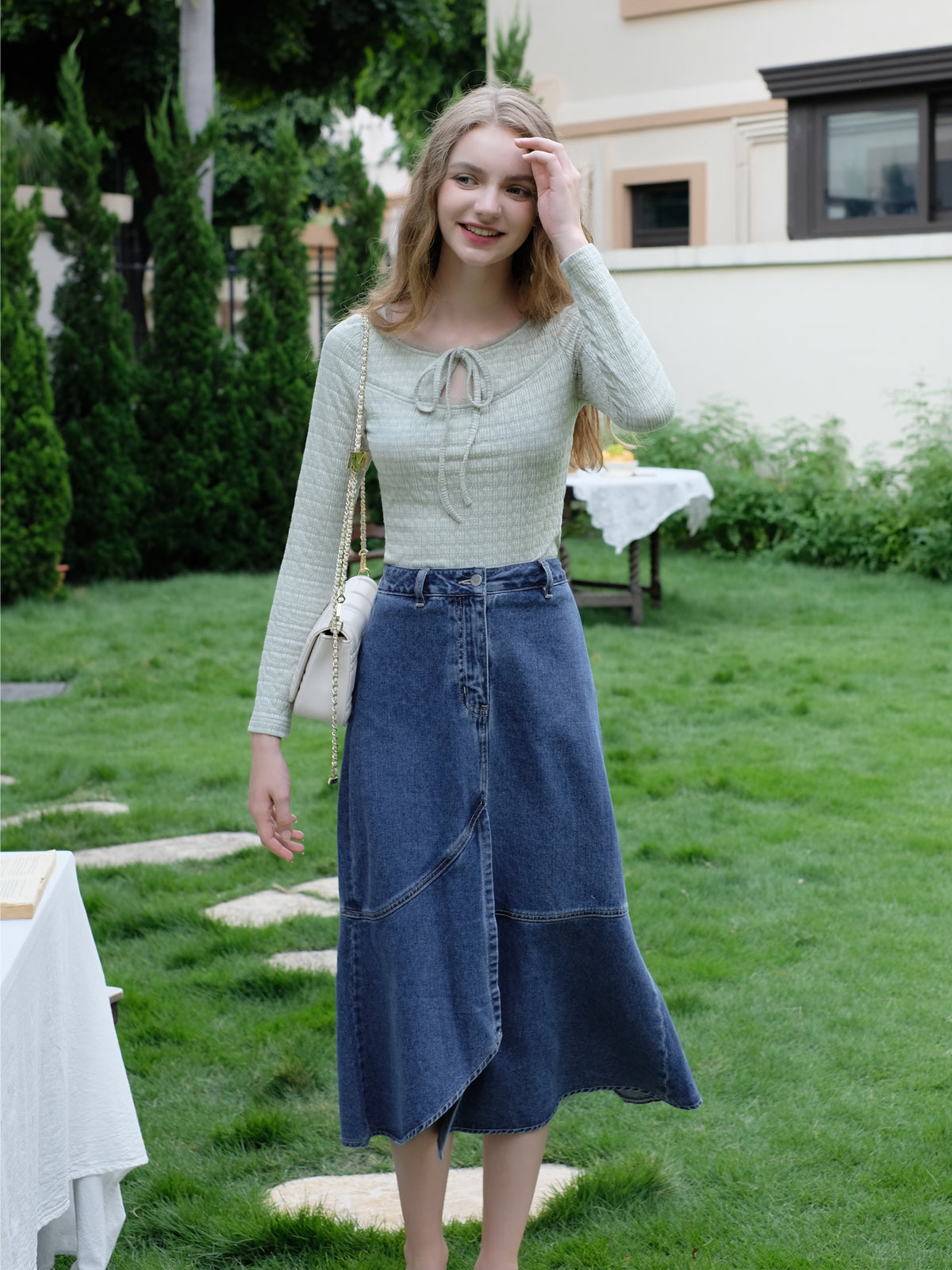 Irregular Hem Denim Skirt– The Cottagecore