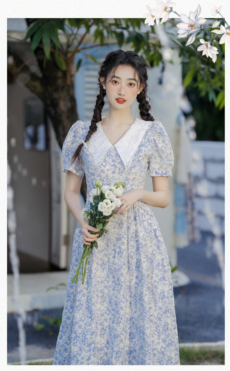 Vintage Puffy Sleeve Floral Print Dress– The Cottagecore