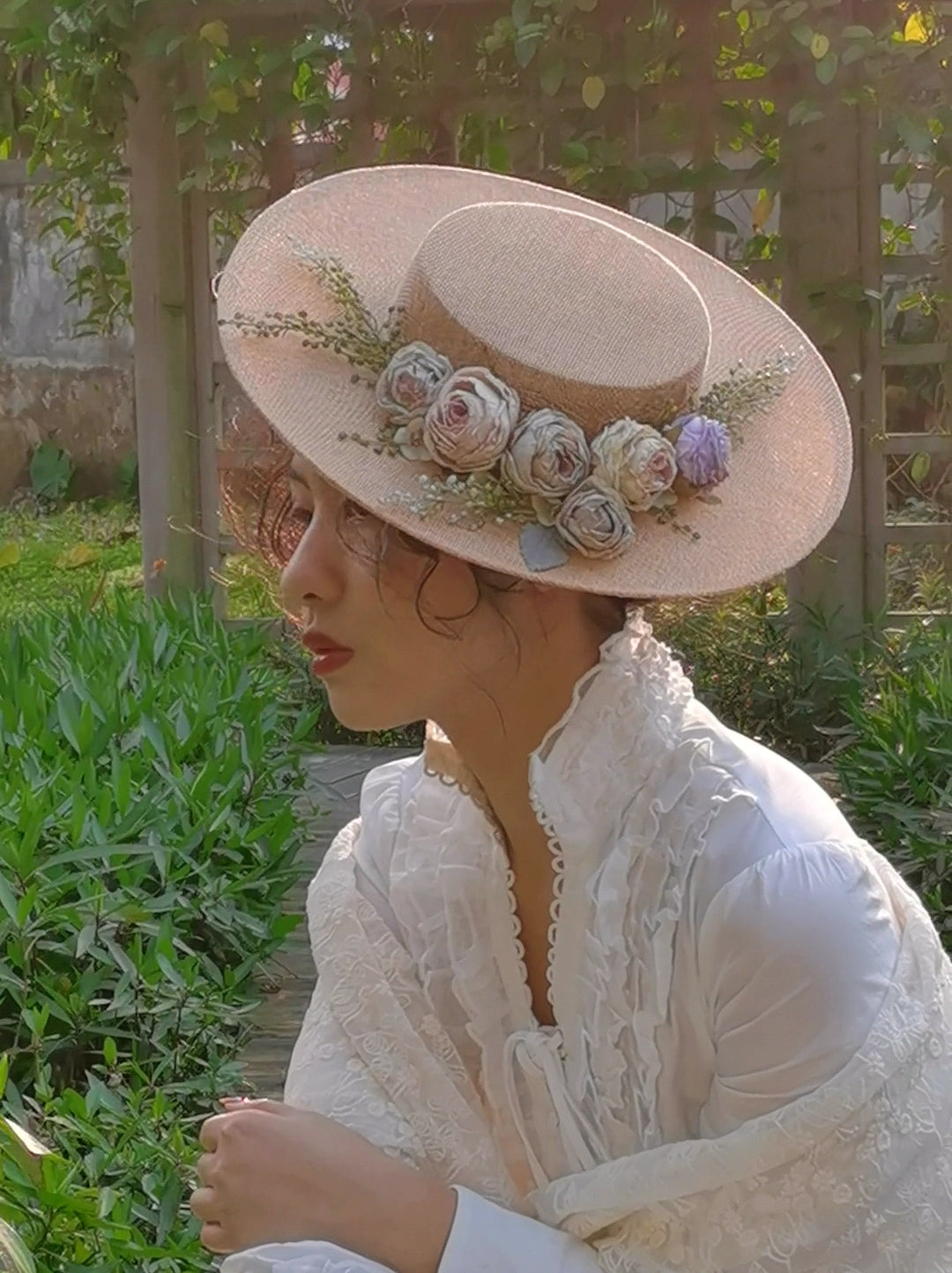 Victorian Straw Flat Sun Hat– The Cottagecore