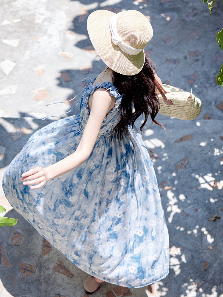 Romantic Floral Beach Dress 2 pcs Set– The Cottagecore