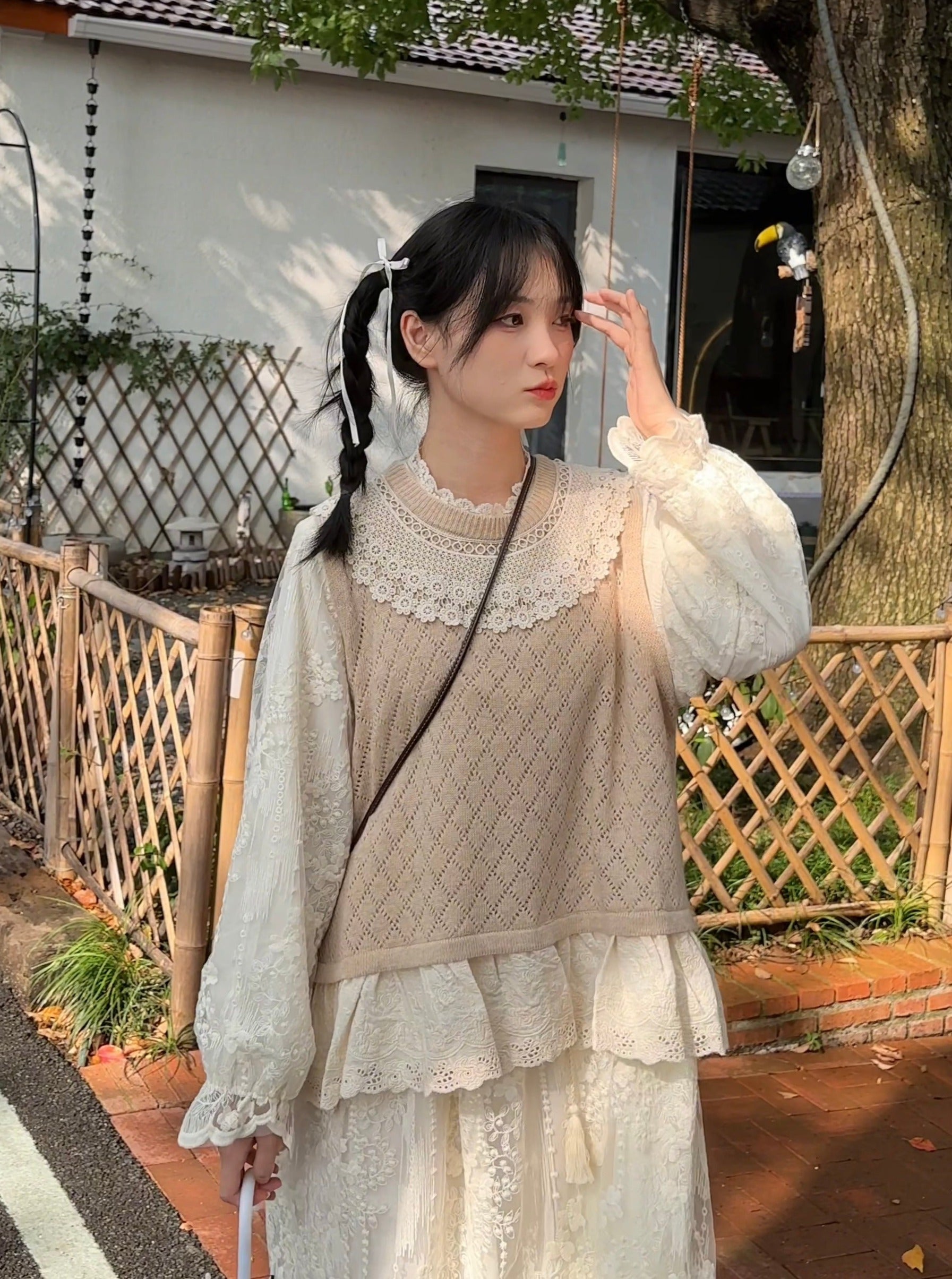 Lace Trim Wool Vest– The Cottagecore