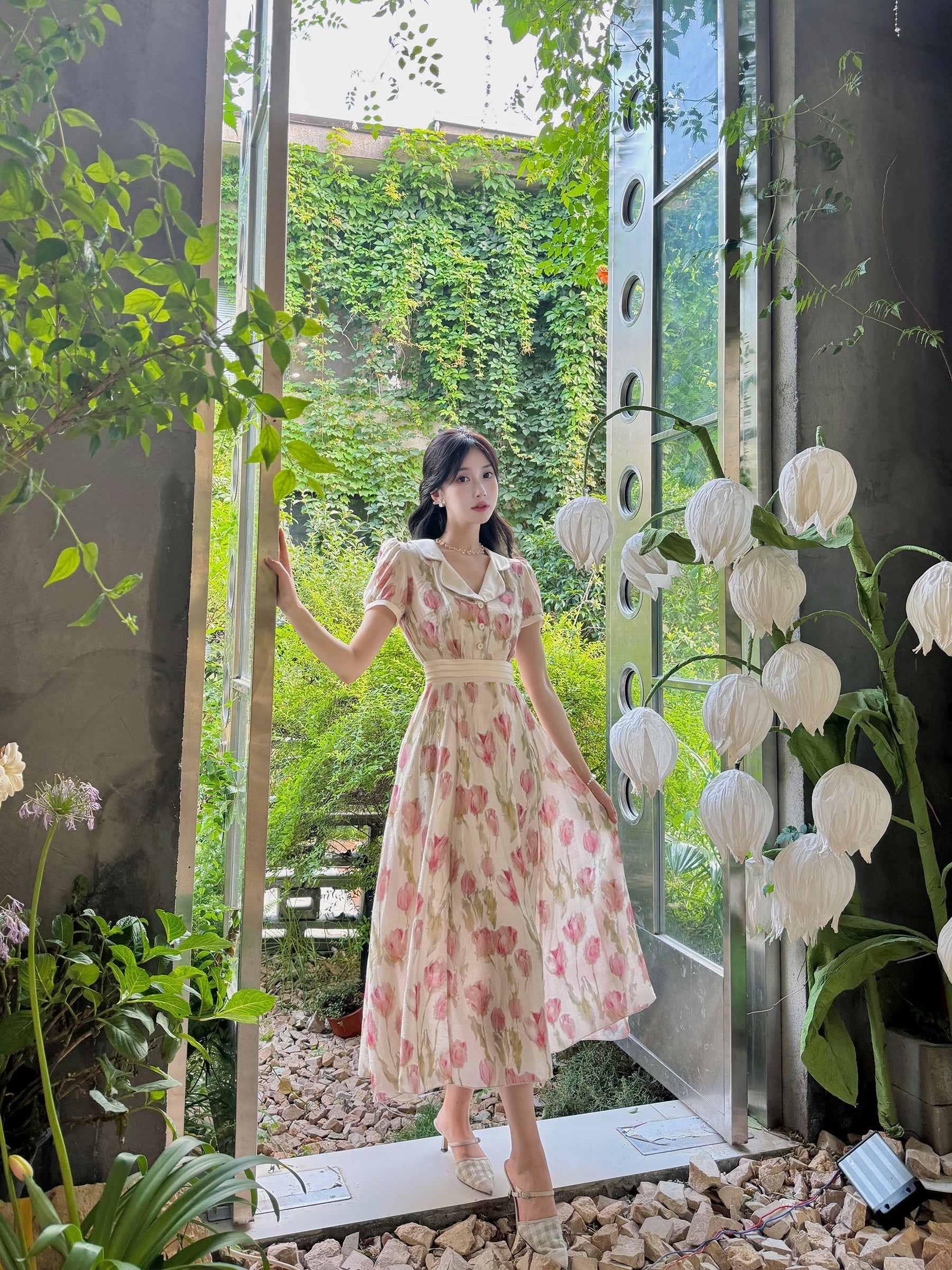 Romantic Tulip Floral Dress– The Cottagecore