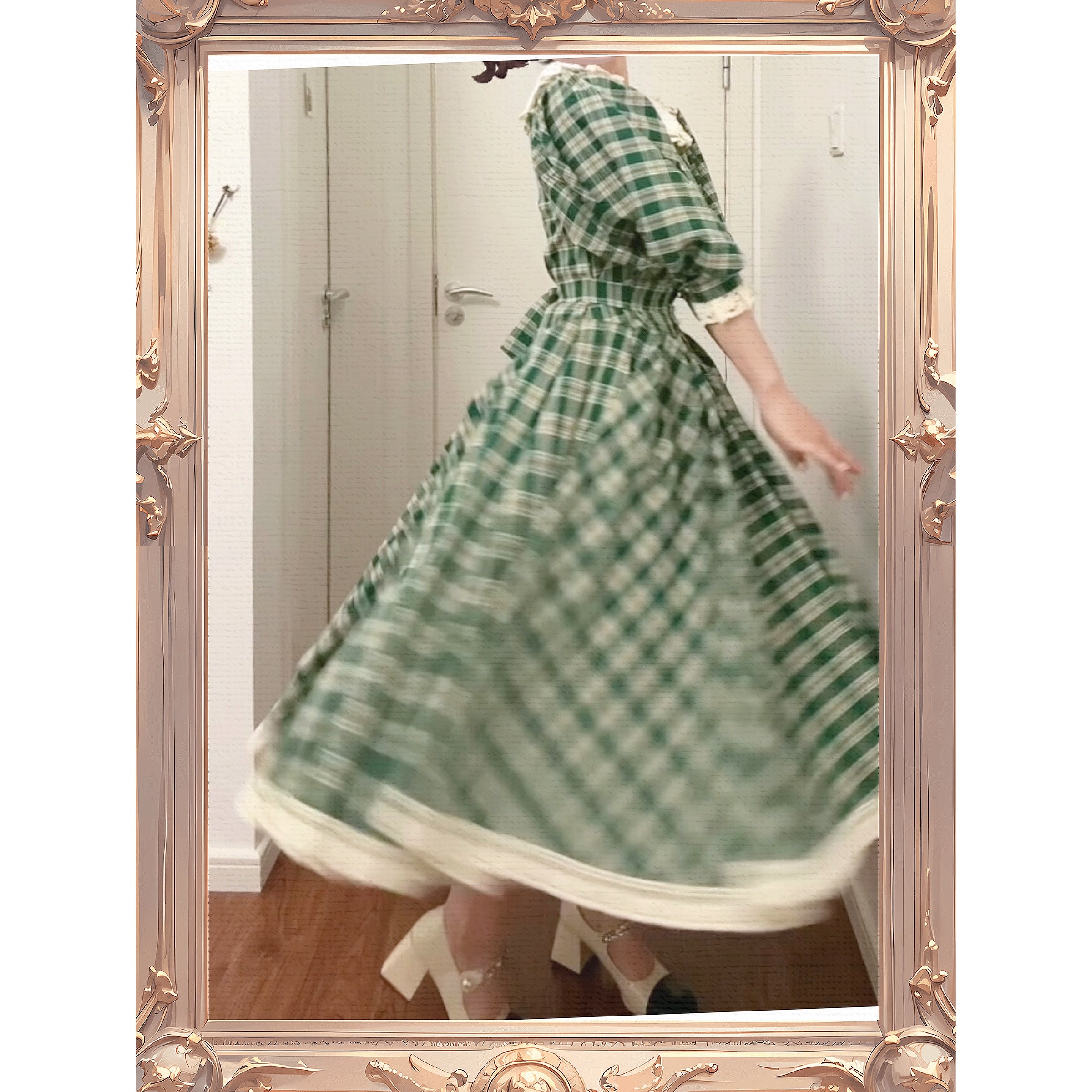 Classic Vintage Plaid Belted Dress– The Cottagecore