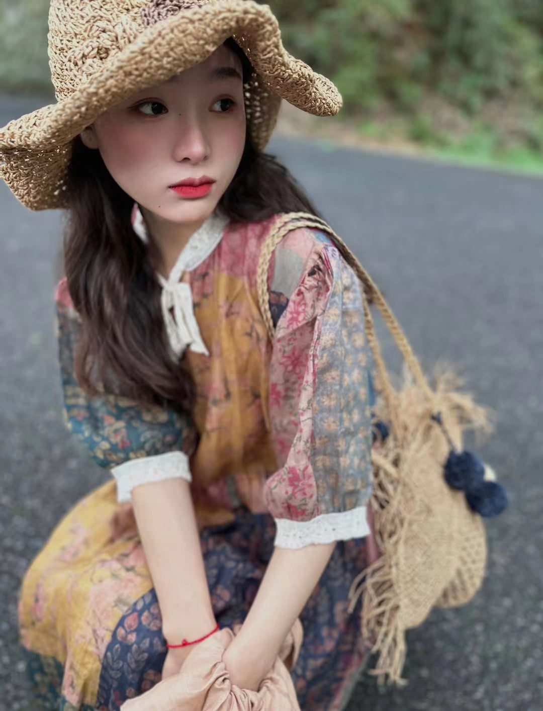 Farmcore Linen Patchwork Dress– The Cottagecore