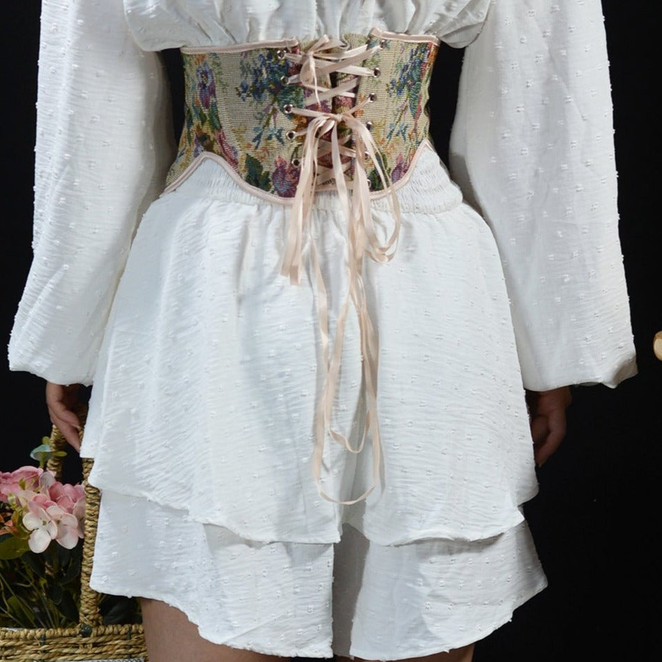 Lace Up Vintage Panting Short Corset– The Cottagecore