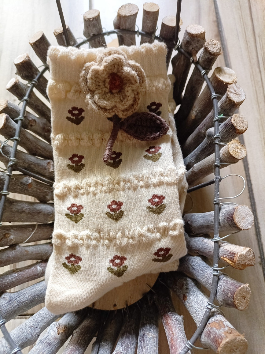 Hand Crocheted Flower Socks– The Cottagecore