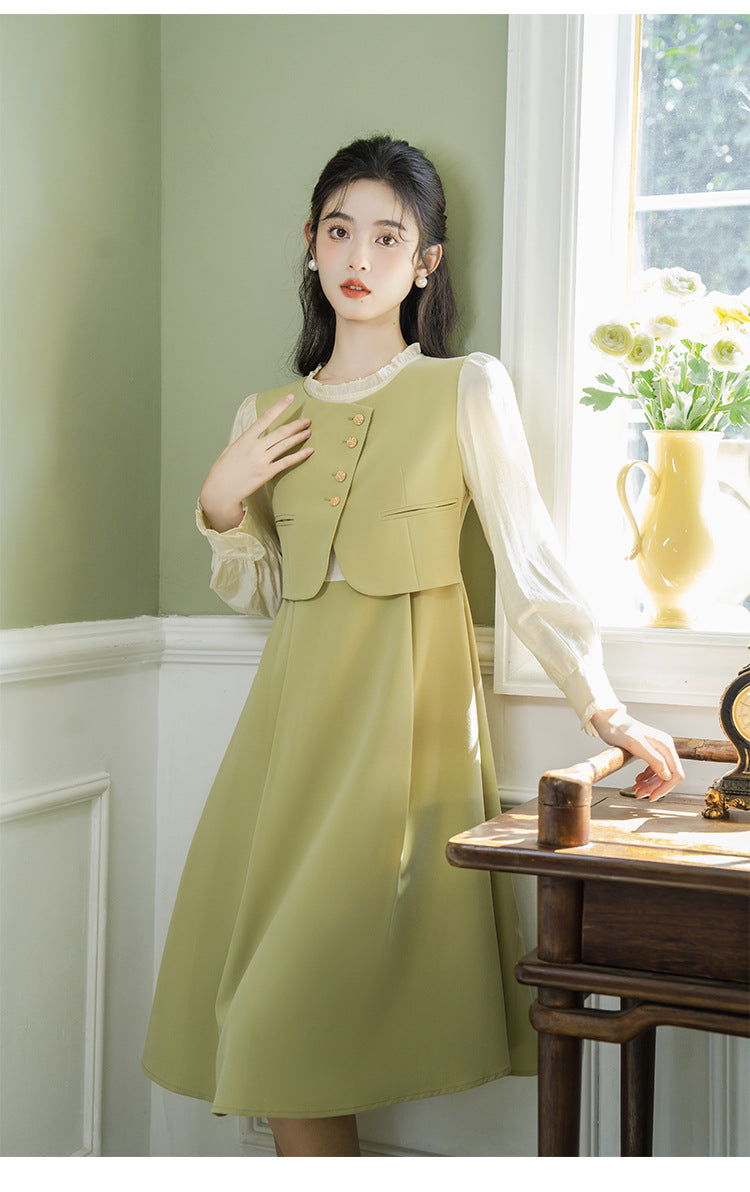 Vintage Academia Fake 2pcs Dress– The Cottagecore