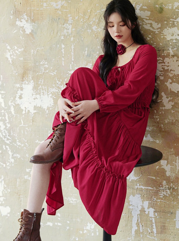 Red Rose Midi Dress– The Cottagecore