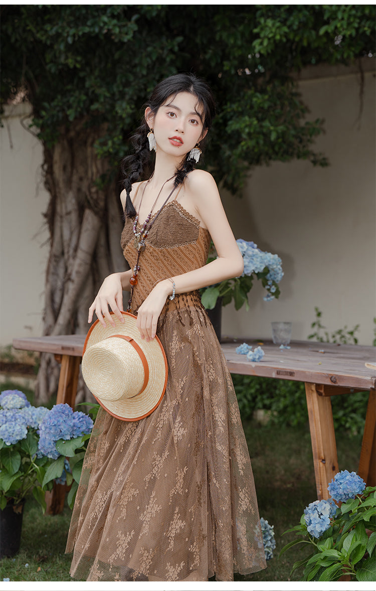 Farmcore Cowgirl Dress + Knitted Shawl– The Cottagecore