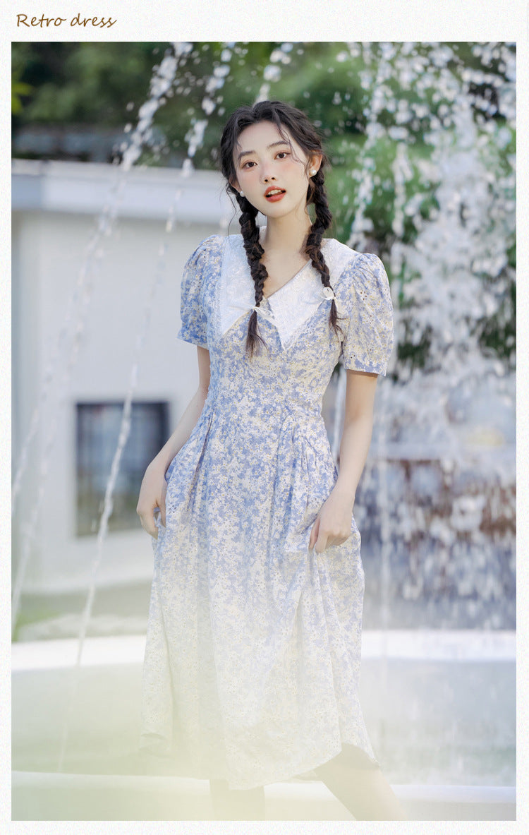 Vintage Puffy Sleeve Floral Print Dress– The Cottagecore