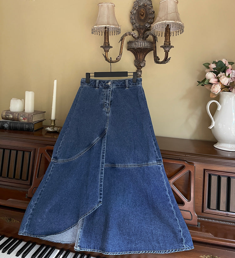 Irregular Hem Denim Skirt– The Cottagecore