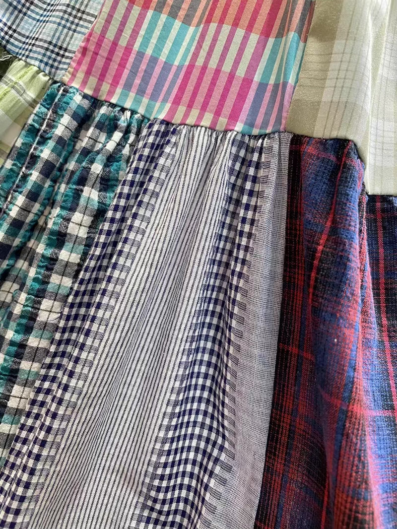 Plaid Patchwork Slip Dress– The Cottagecore