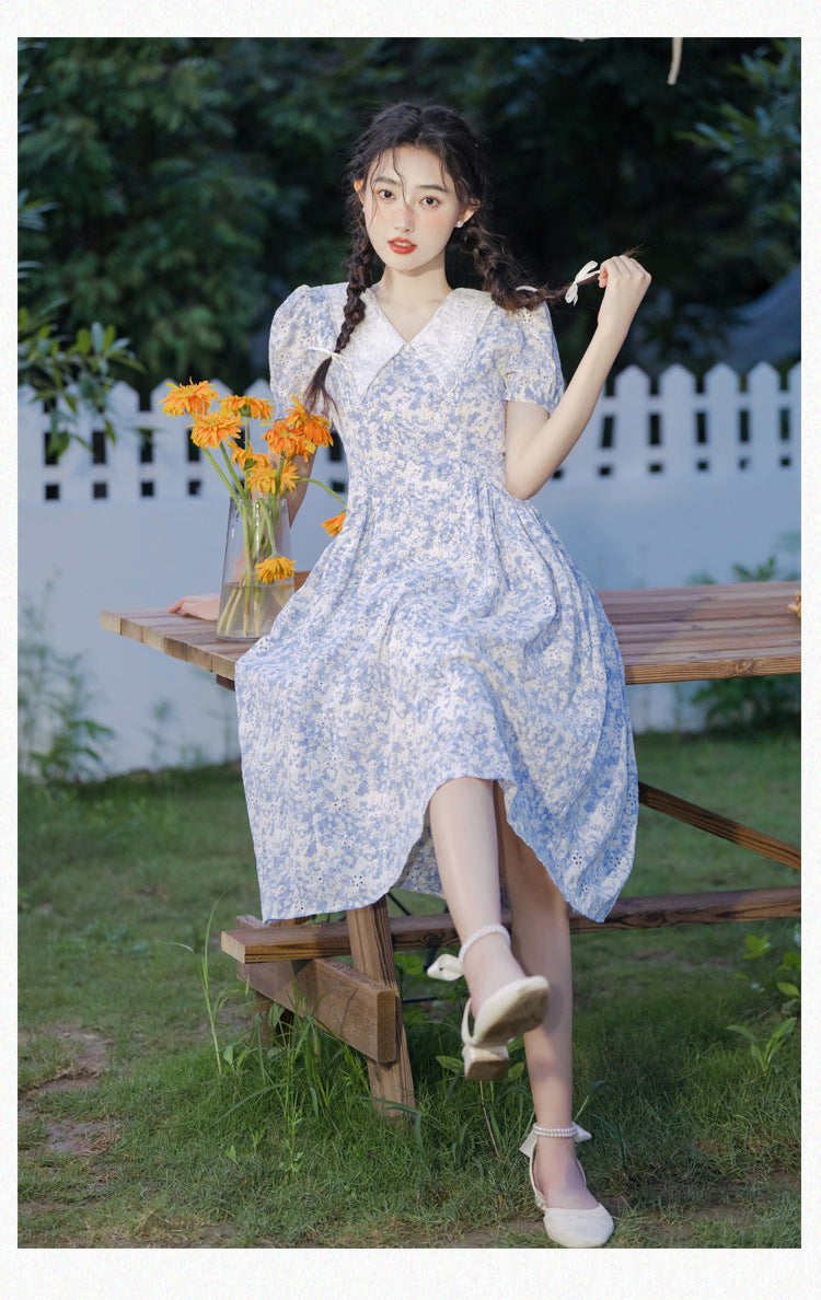 Vintage Puffy Sleeve Floral Print Dress– The Cottagecore