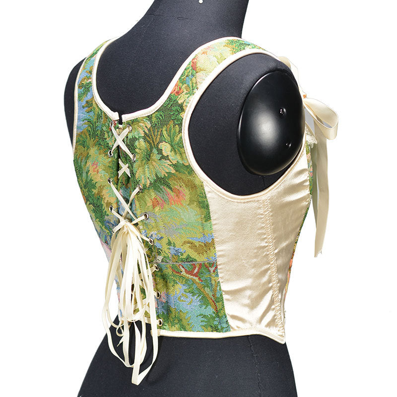Lace Trim Lace Up Old Painting Corset– The Cottagecore