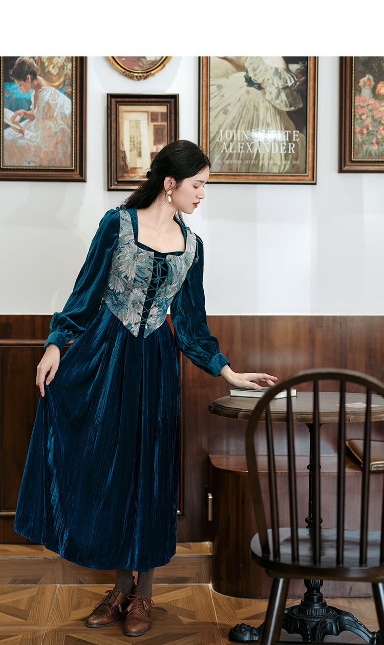 Vintage Velvet Dress + Painting Corset– The Cottagecore
