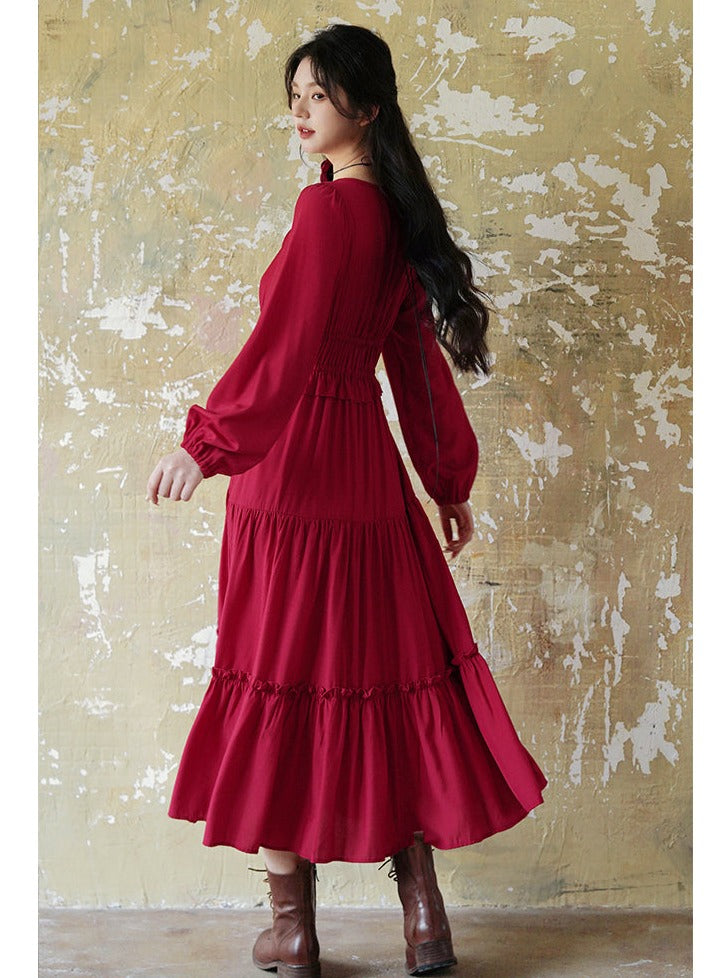 Red Rose Midi Dress– The Cottagecore