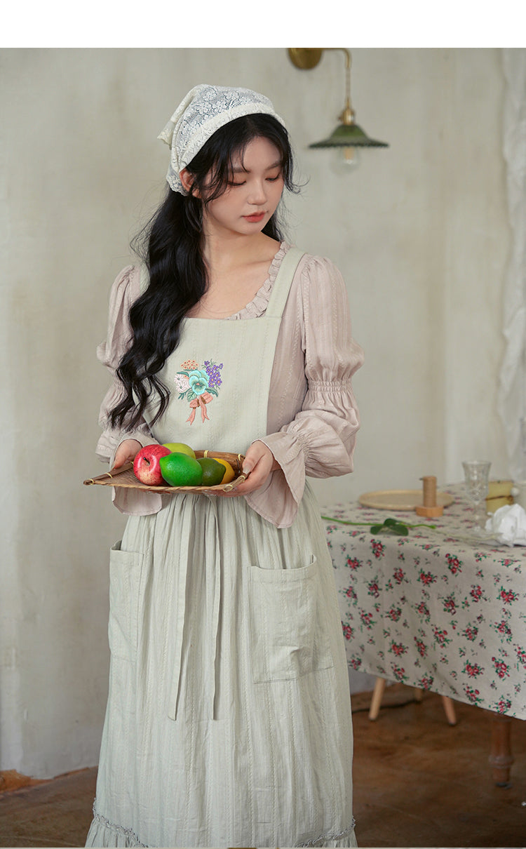 Cottagecore Embroidered Apron Dress– The Cottagecore