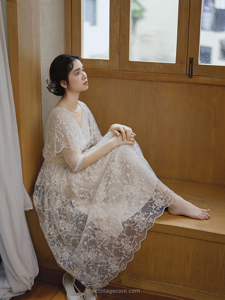 Embroidered Lace Dream Dress– The Cottagecore
