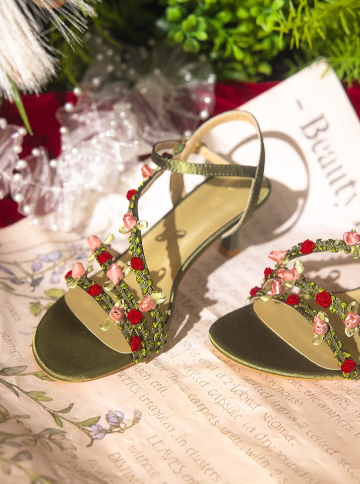 Vintage Flower Low Heel Sllipers– The Cottagecore