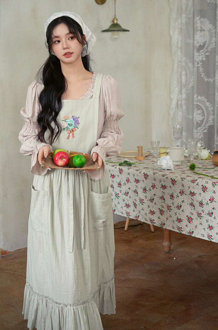 Cottagecore Embroidered Apron Dress– The Cottagecore