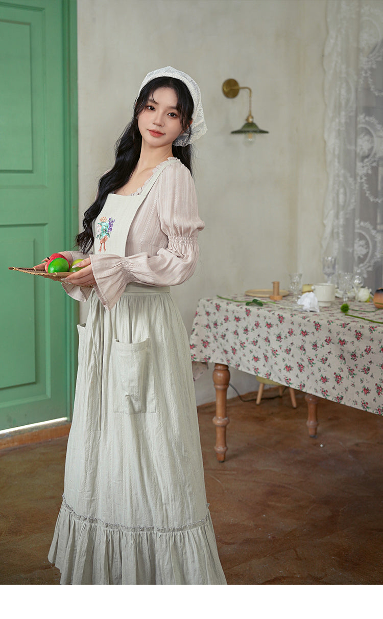 Cottagecore Embroidered Apron Dress– The Cottagecore