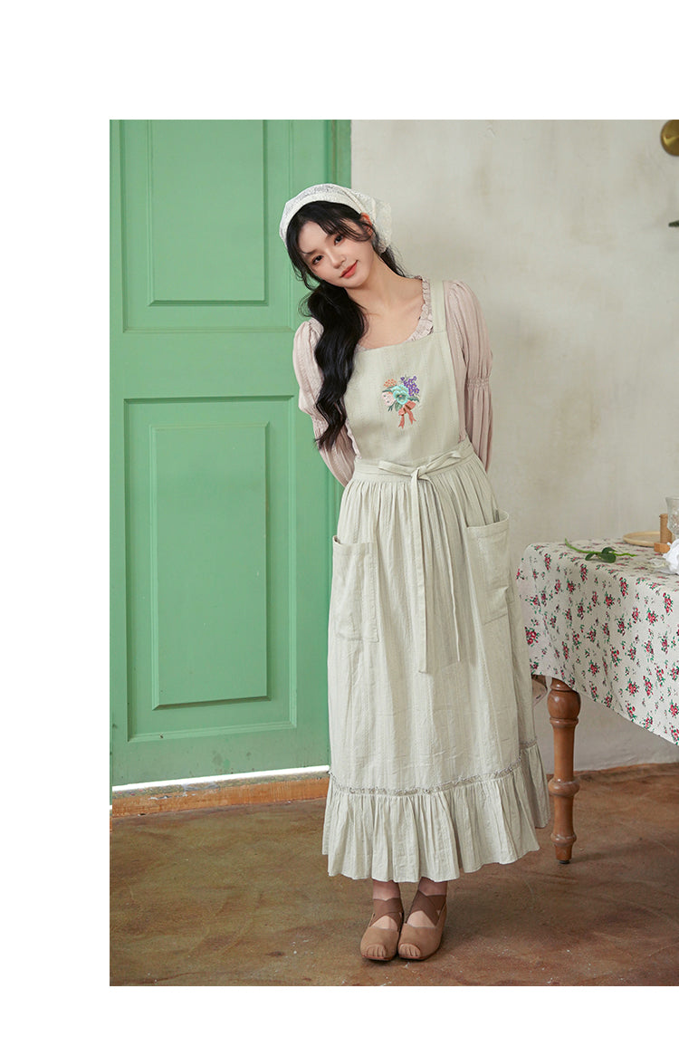 Cottagecore Embroidered Apron Dress– The Cottagecore
