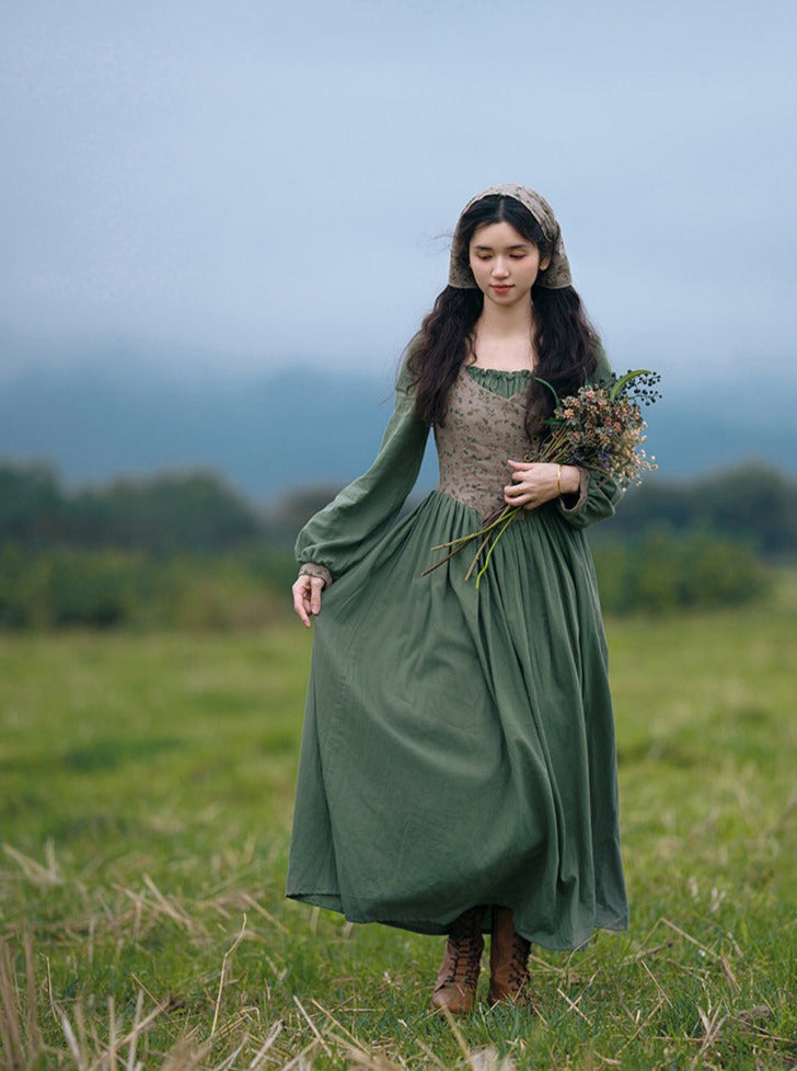 Prairie Vibe Countryside Dress (kerchief included)– The Cottagecore