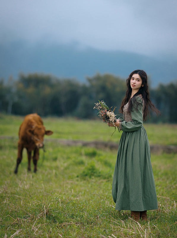 Prairie Vibe Countryside Dress (kerchief included)– The Cottagecore