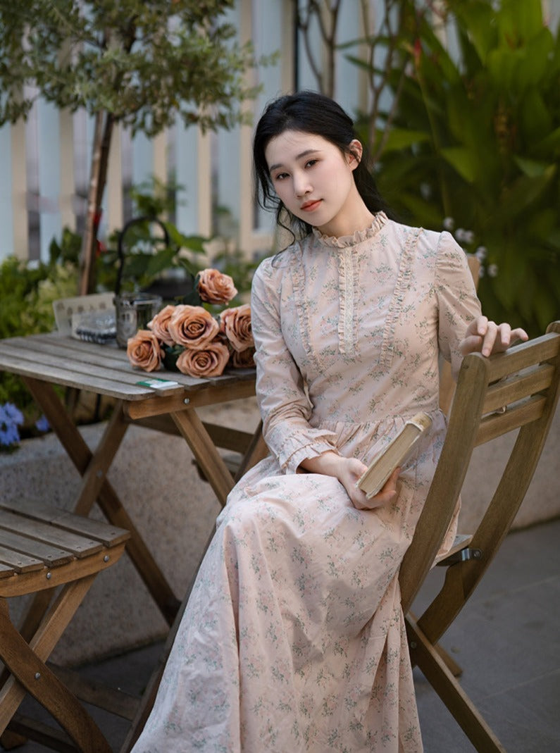 Frilled Collar Floral Antique Dress– The Cottagecore