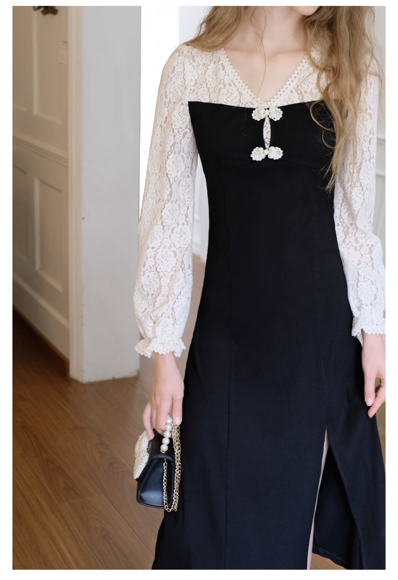 Elegant Lace Patchwork Dress– The Cottagecore